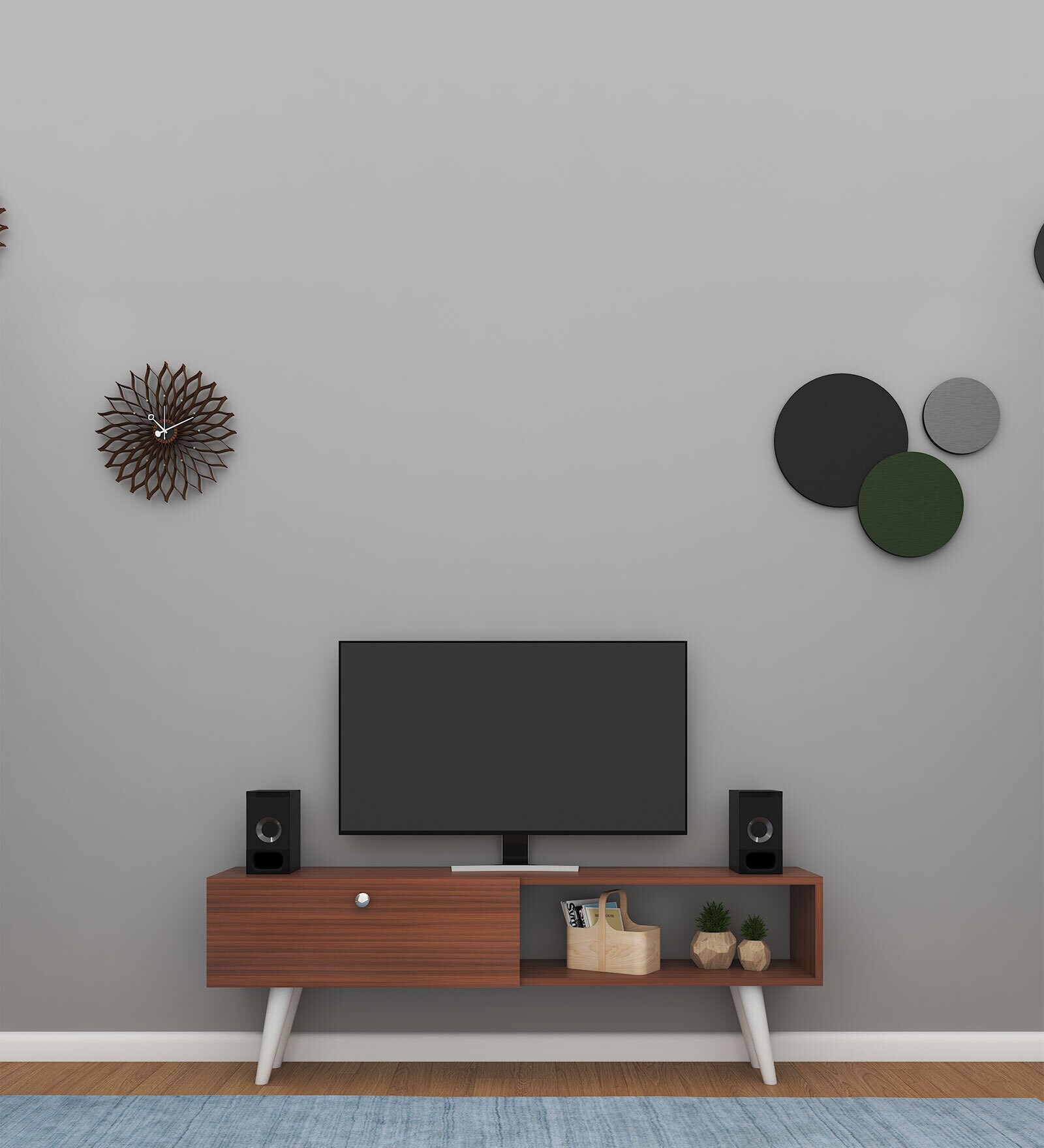 Buy Isla TV Console in Walnut Finish at 10% OFF by Redwud | Pepperfry