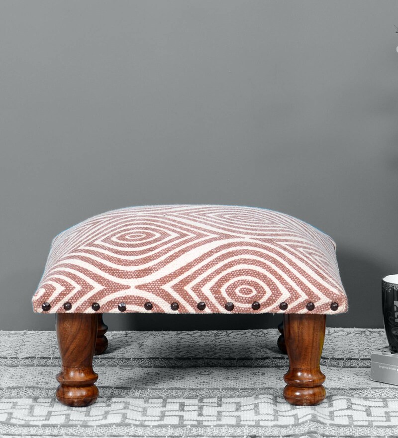 Buy Ishita Foot Stool in Maroon Colour by Natural Furnish Online - Foot ...