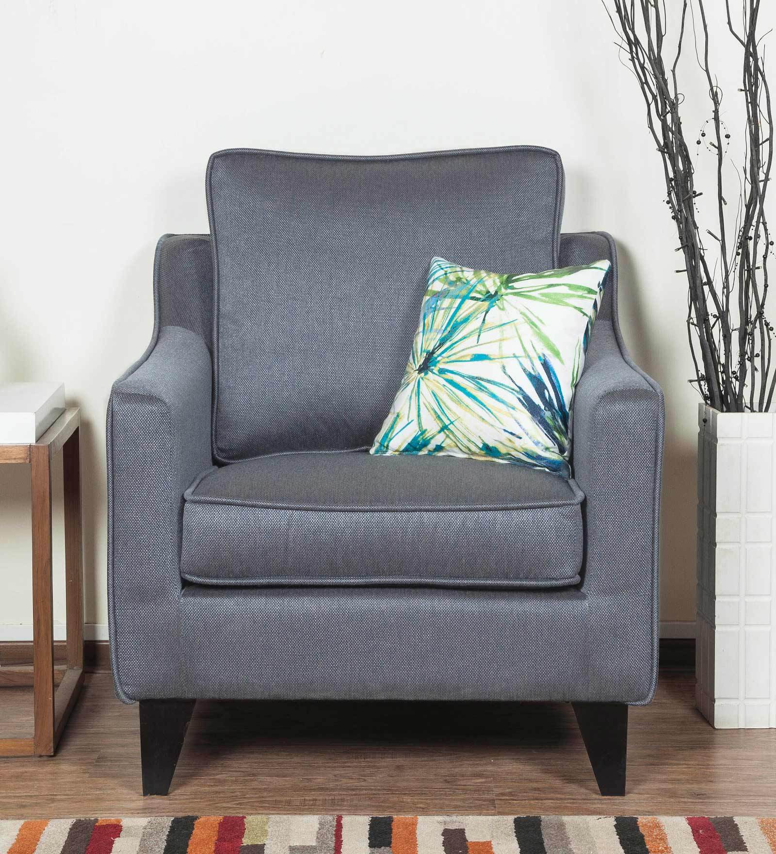 Buy Ithaca One Seater Sofa in Blue Colour by Urban Living Online - 1 ...