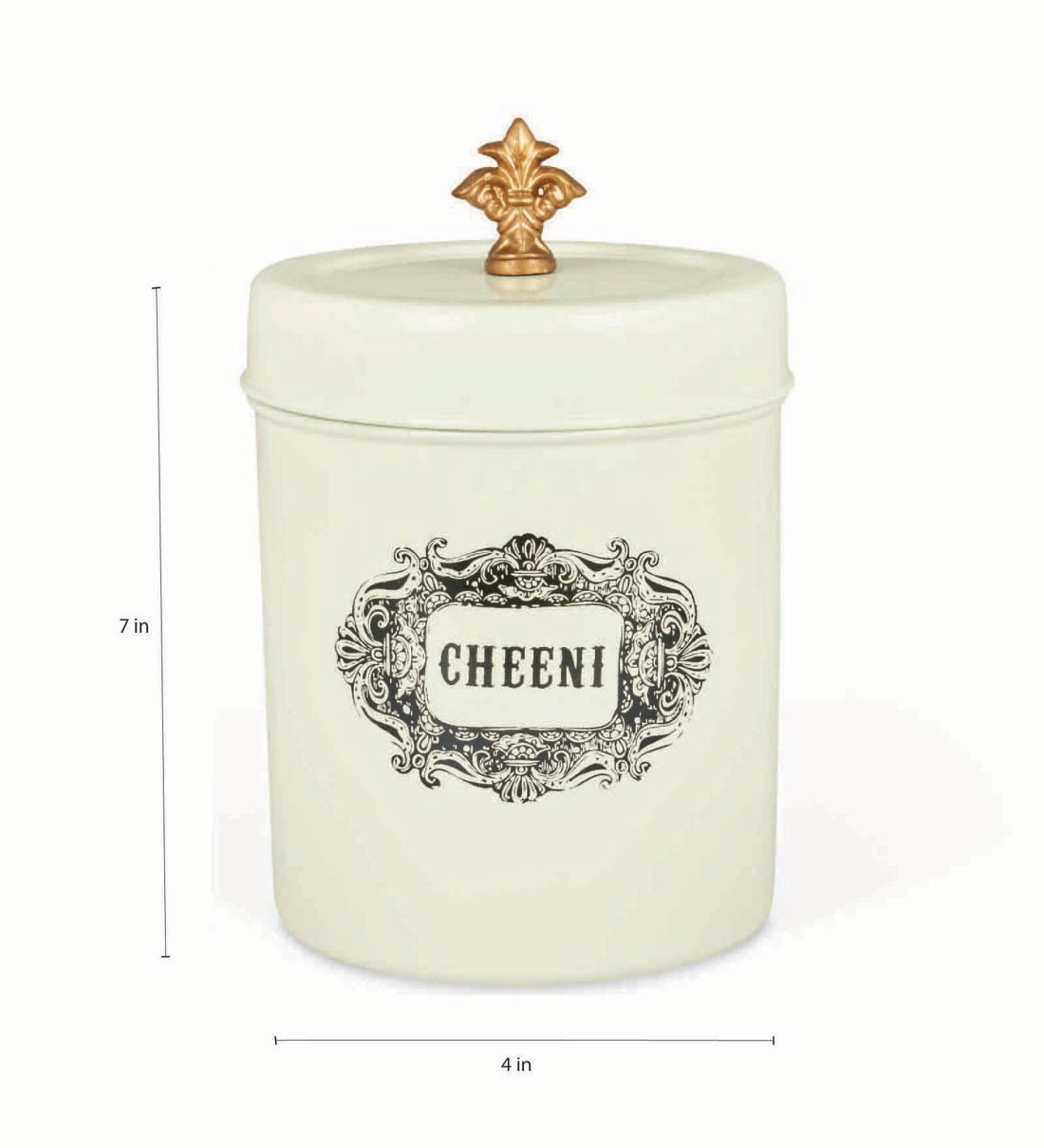 Buy Ivory Finish Steel Storage Canisters Set of 2 By Living With Elan ...