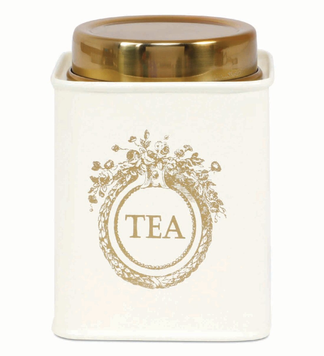 Buy Ivory Finish Steel Storage Canisters Set of 2 By Living With Elan ...