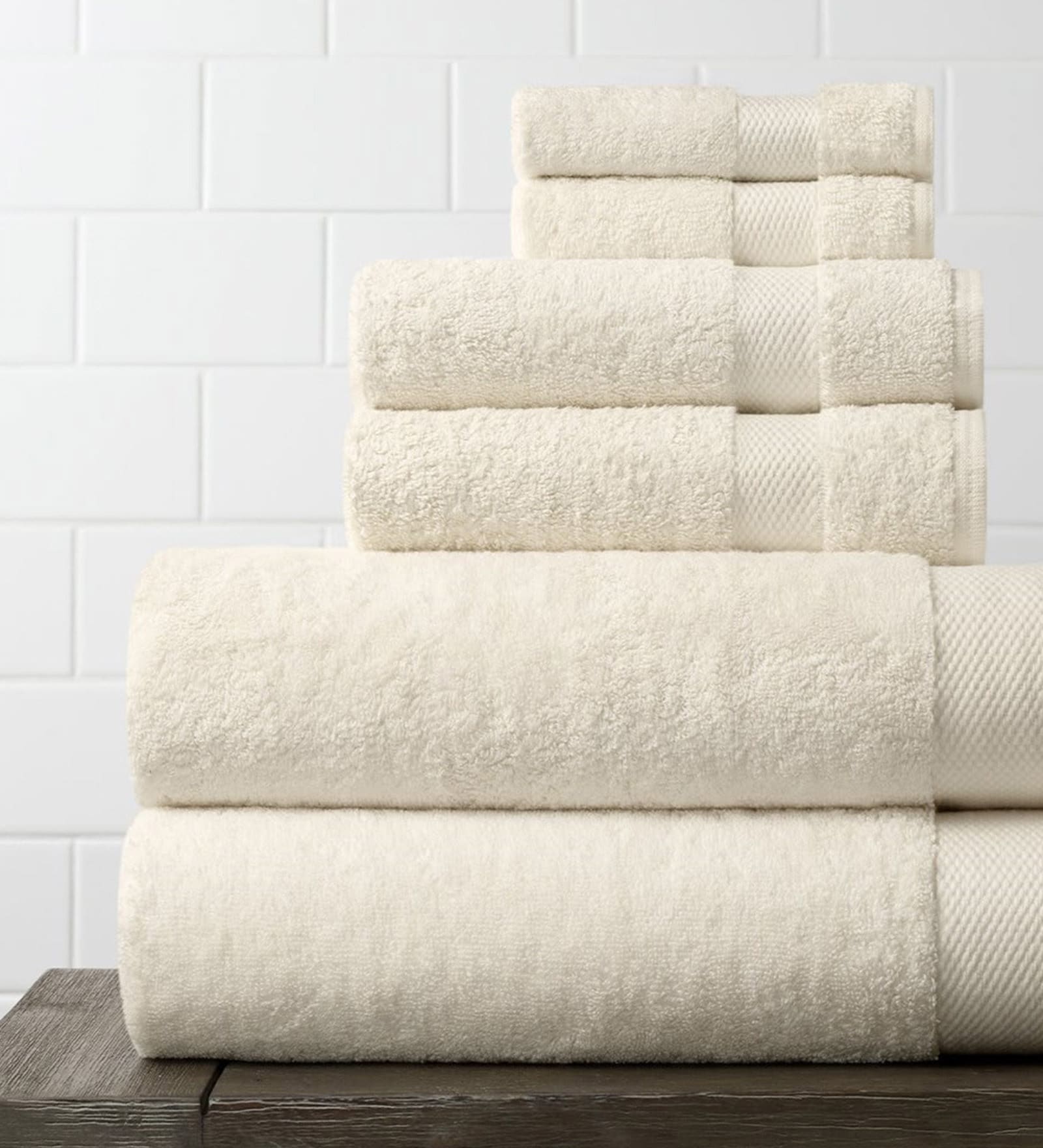 Buy Ivory Solid 700 GSM Cotton Towels (Set of 6) by Amouve | Pepperfry