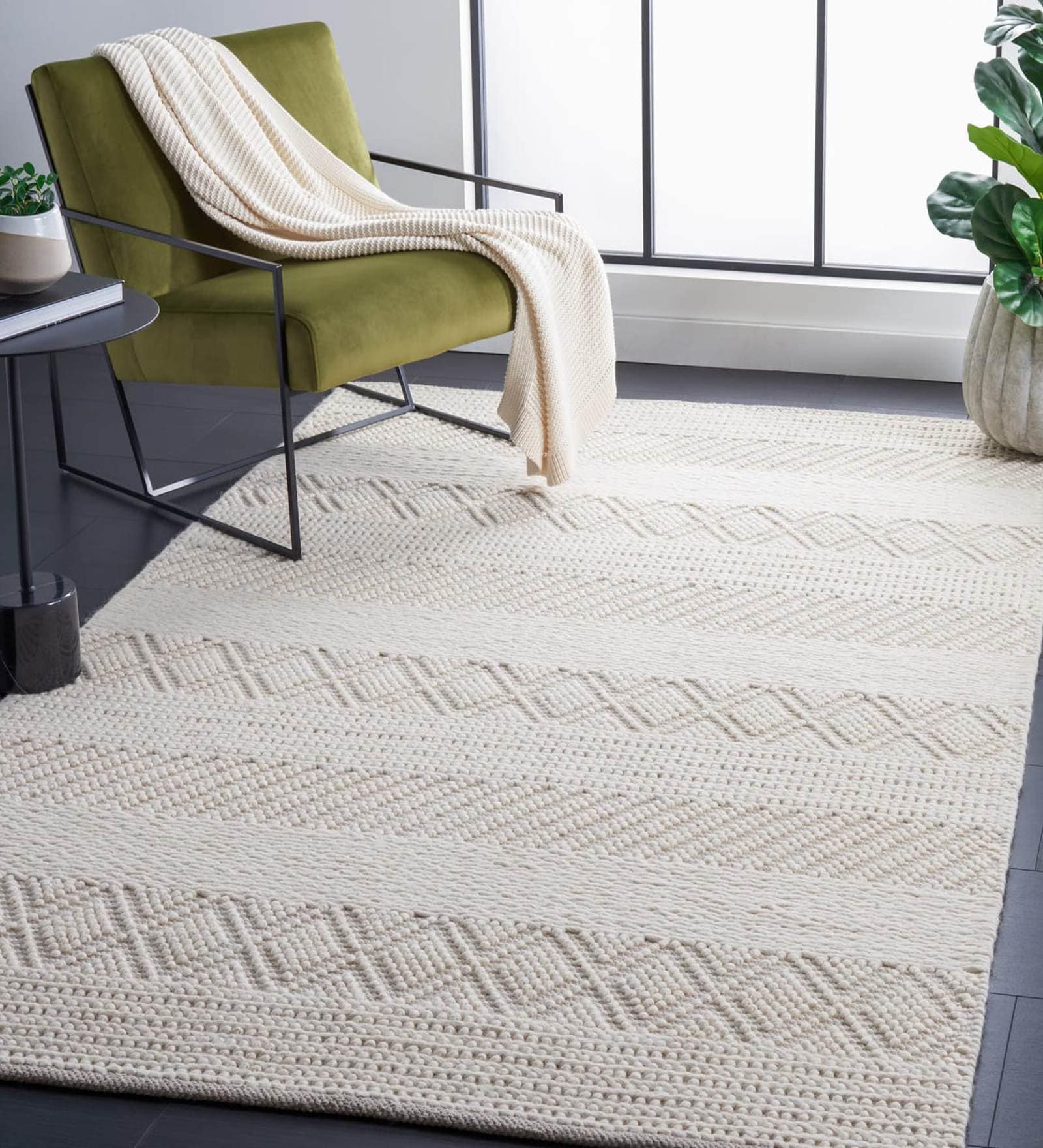 Buy Ivory Wool 4 X 6 ft Hand Woven Dhurrie at 37% OFF by Imperial Knots ...