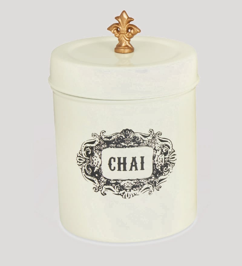 Buy Ivory Finish Steel Storage Canisters By Living With Elan Online ...