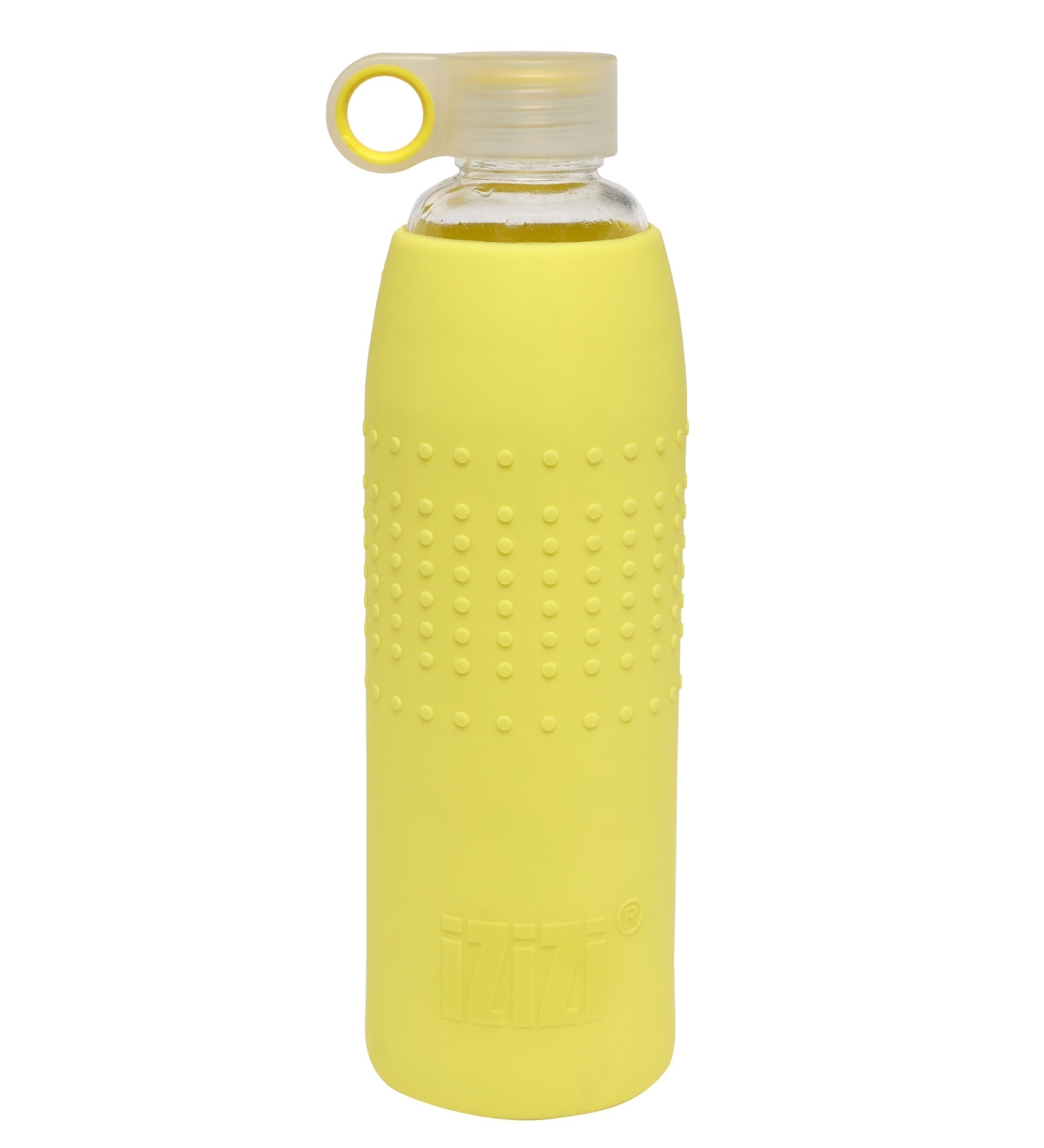 Buy Izizi Yellow 1 Litre Glass Water Bottle with Silicone Sleeve Online - Glass Bottles ...