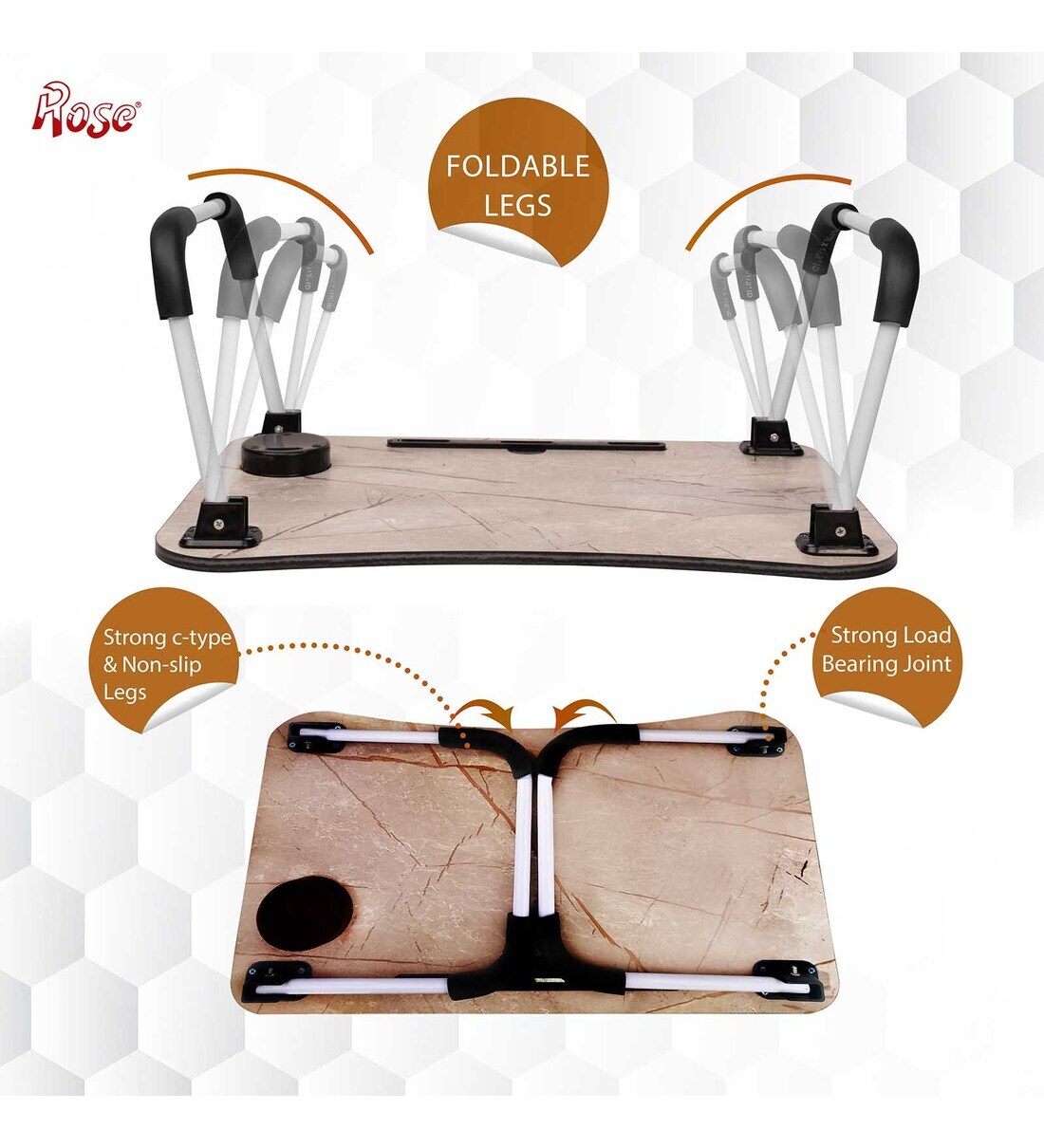 Buy Jackson Portable Laptop Table in Rust Colour by Rose Furniture ...