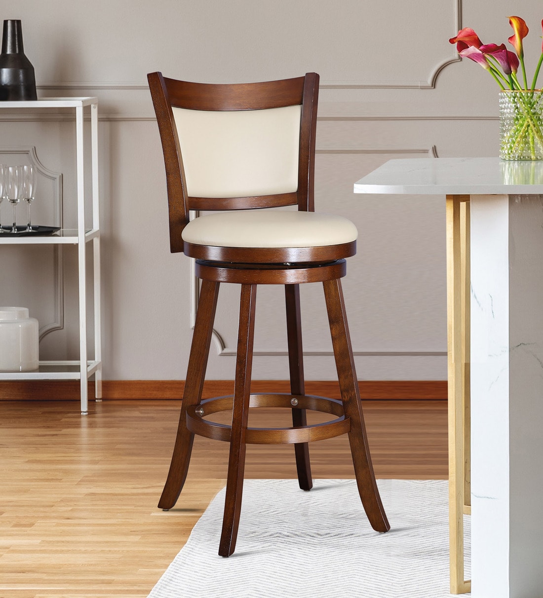Buy Jameson Solid Wood Barstool in Dark Walnut Colour at 46% OFF by ...
