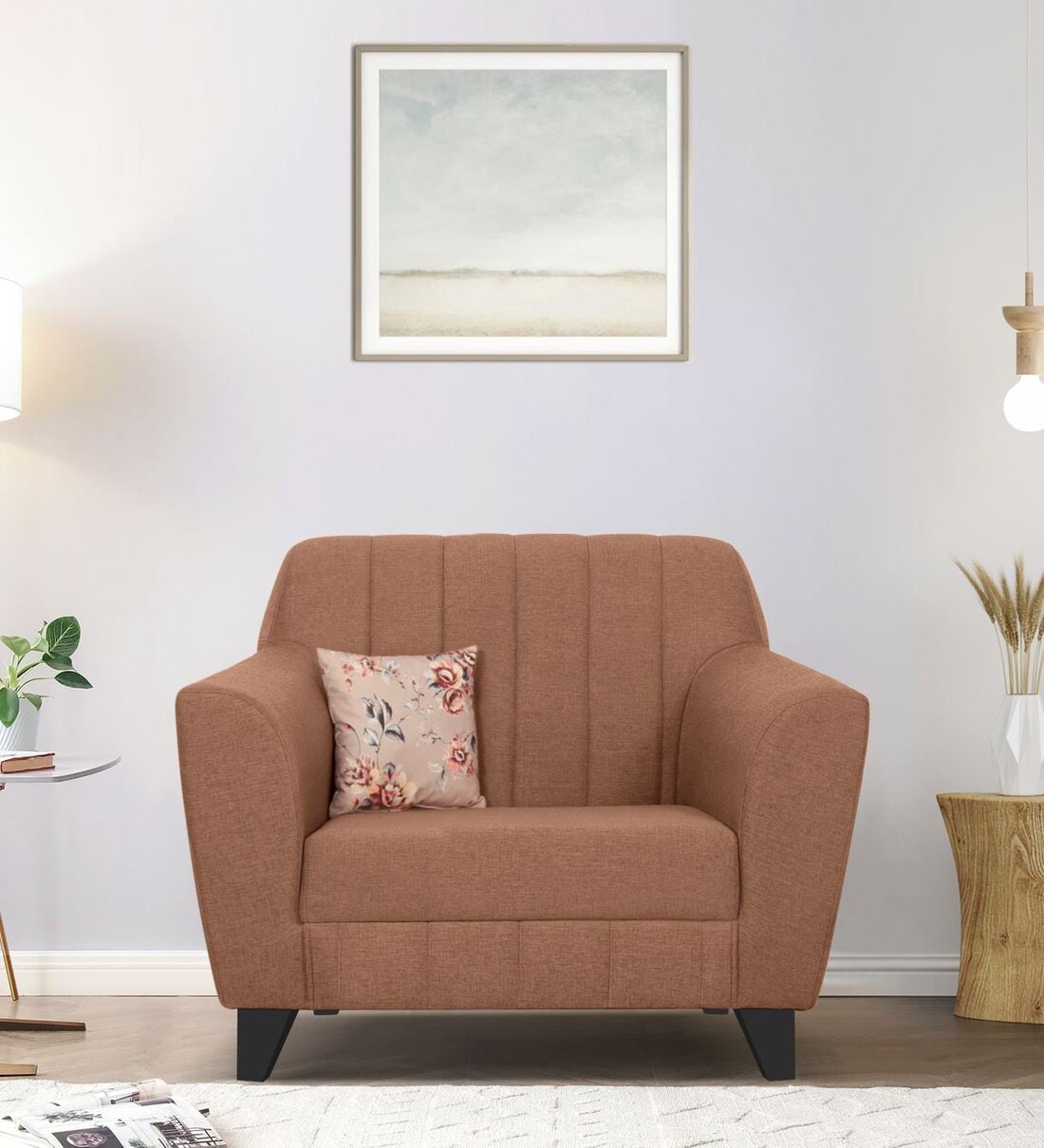 Buy Java Fabric 1 Seater Sofa In Brown Colour Online - Contemporary 1 ...