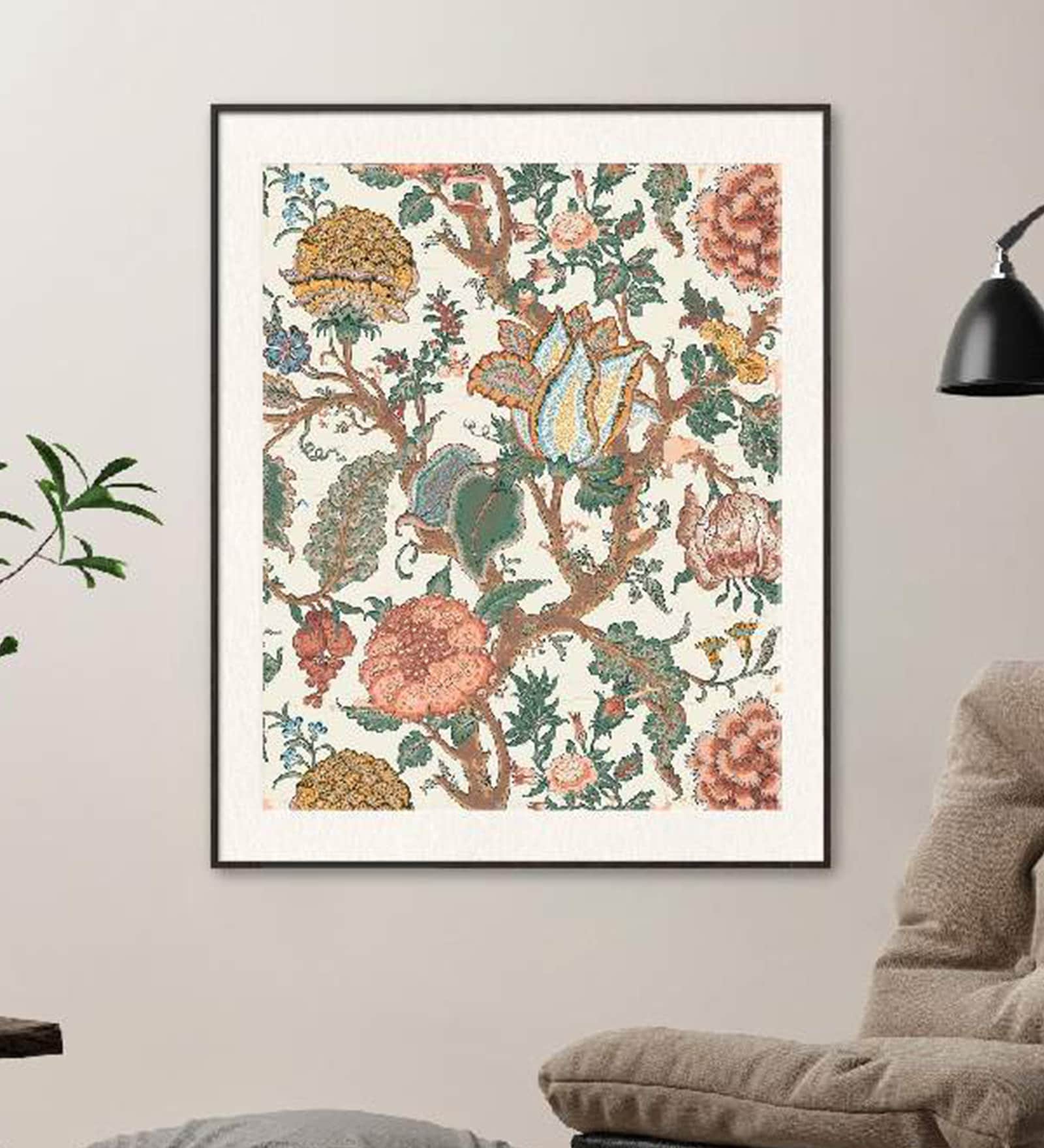 Buy Jacobean Pastel Multicolor Paper Framed Floral Art Print at 19% OFF ...