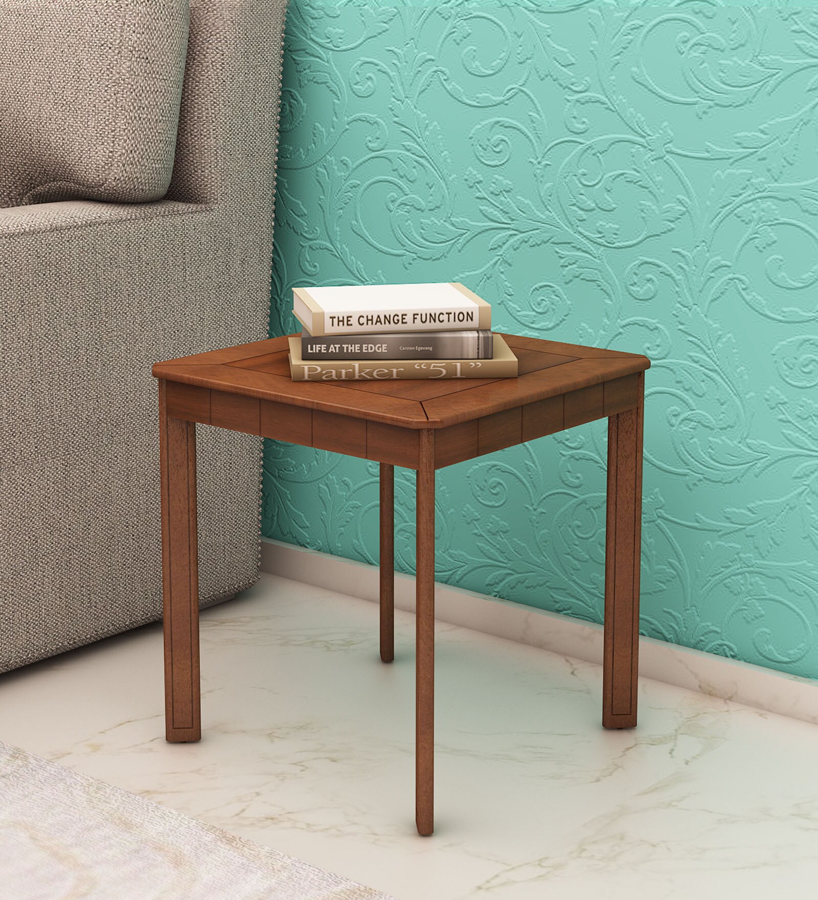 Buy Jade Side Table in Walnut Finish at 48% OFF by @home | Pepperfry