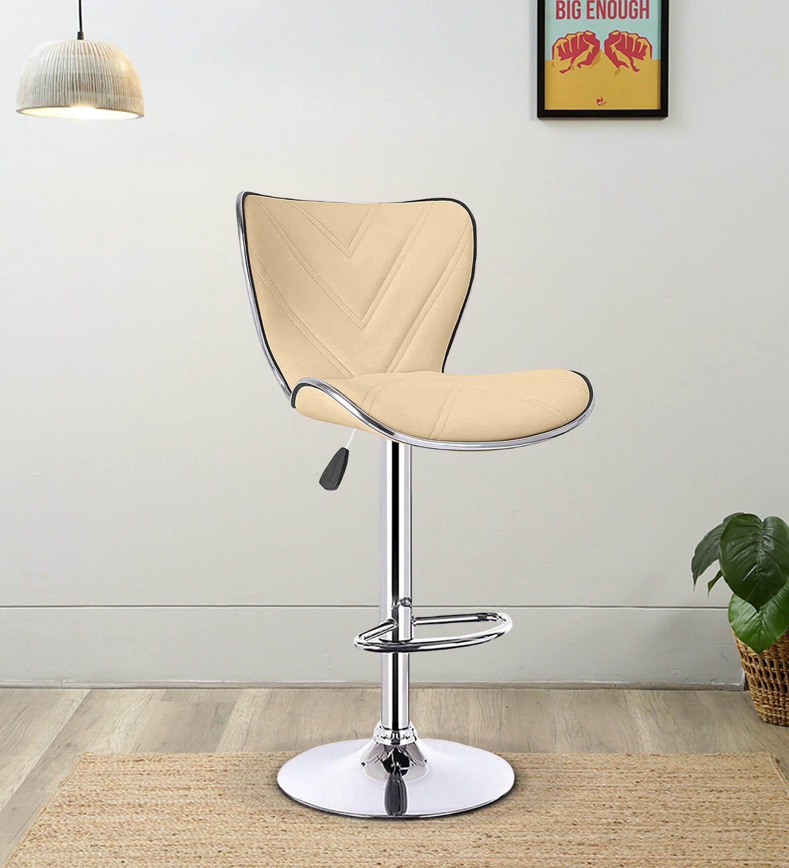 Buy Jasper Leatherette Bar Stool In Cream Colour at 26% OFF by ...