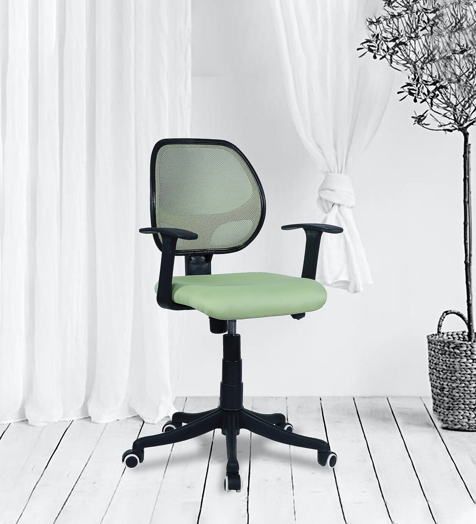 Buy Jazz Mid Back Ergonomic Chair In Green Colour at 45% OFF by ...