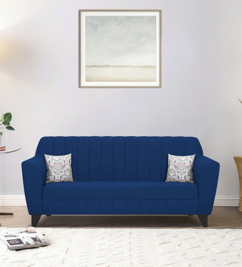 Buy Java Velvet 3 Seater Sofa In Grey Colour at 30% OFF by Trevi ...