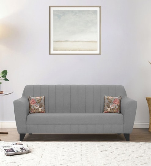 Buy Java Fabric 3 Seater Sofa In Grey Colour at 30% OFF by Trevi ...