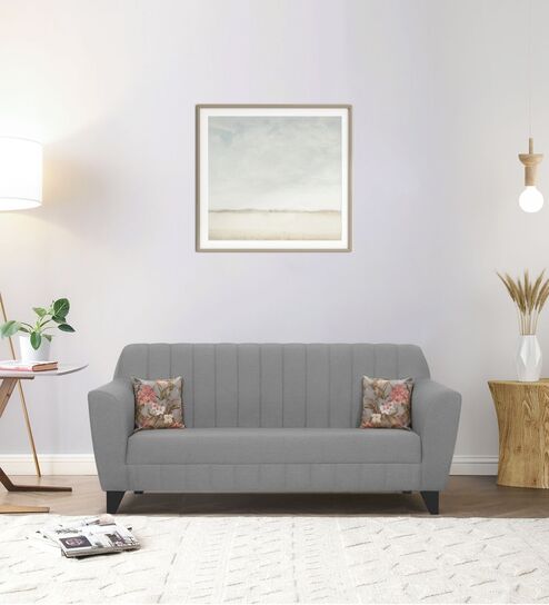 Buy Java Velvet 3 Seater Sofa In Velvet Blue Colour Online - Contemporary Sofa Sets - Sofa Sets ...