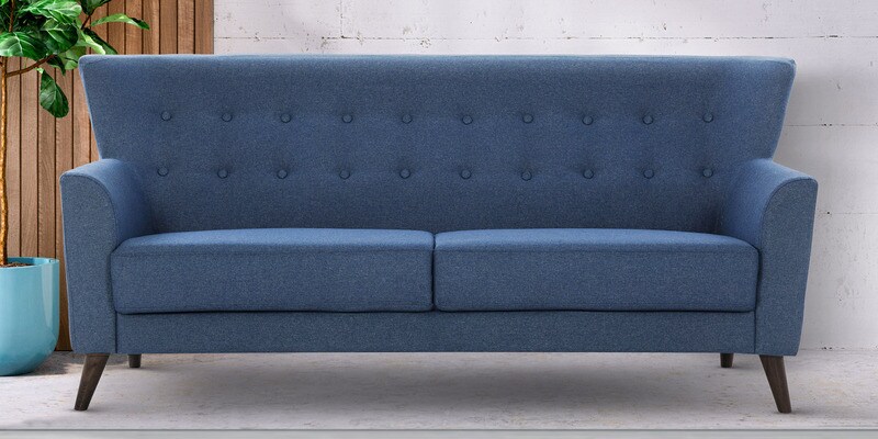 Buy Jamaica Fabric 3 Seater Sofa in Blue Colour by Urban Living Online ...