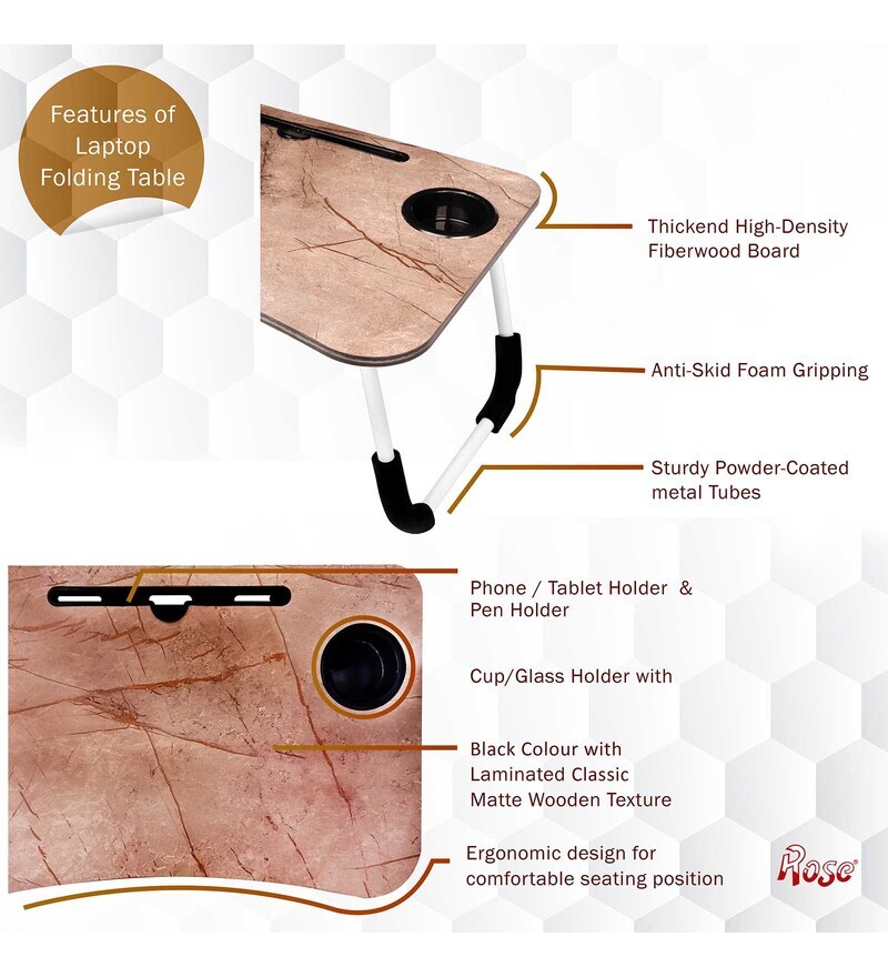 Buy Jackson Portable Laptop Table in Rust Colour by Rose Furniture ...