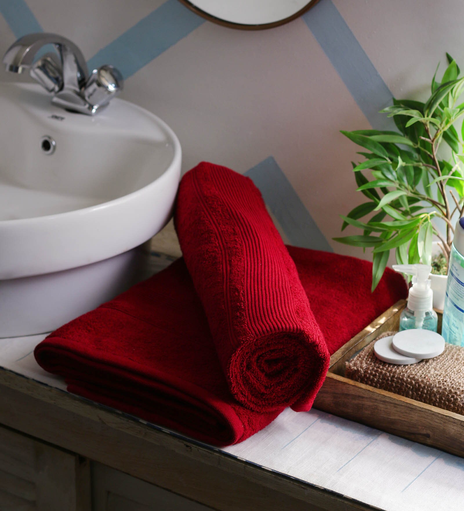 Buy Maroon 100% Cotton 450 GSM Bath Towels (Set Of 2) at 28% OFF by JBG ...