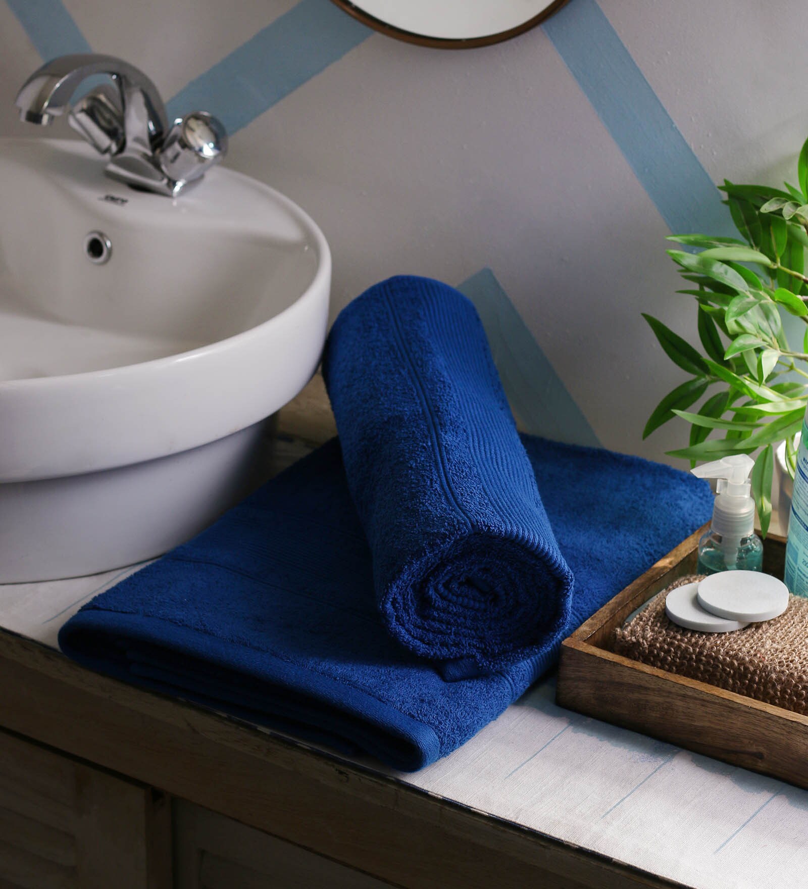 Buy Blue 100% Cotton 450 GSM Bath Towels (Set Of 2) at 27% OFF by JBG ...