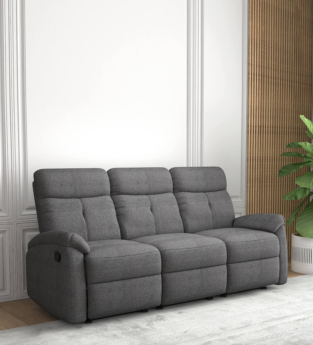 Buy Jensen Fabric 3 Seater Manual Recliner In Grey Colour at 50% OFF by ...