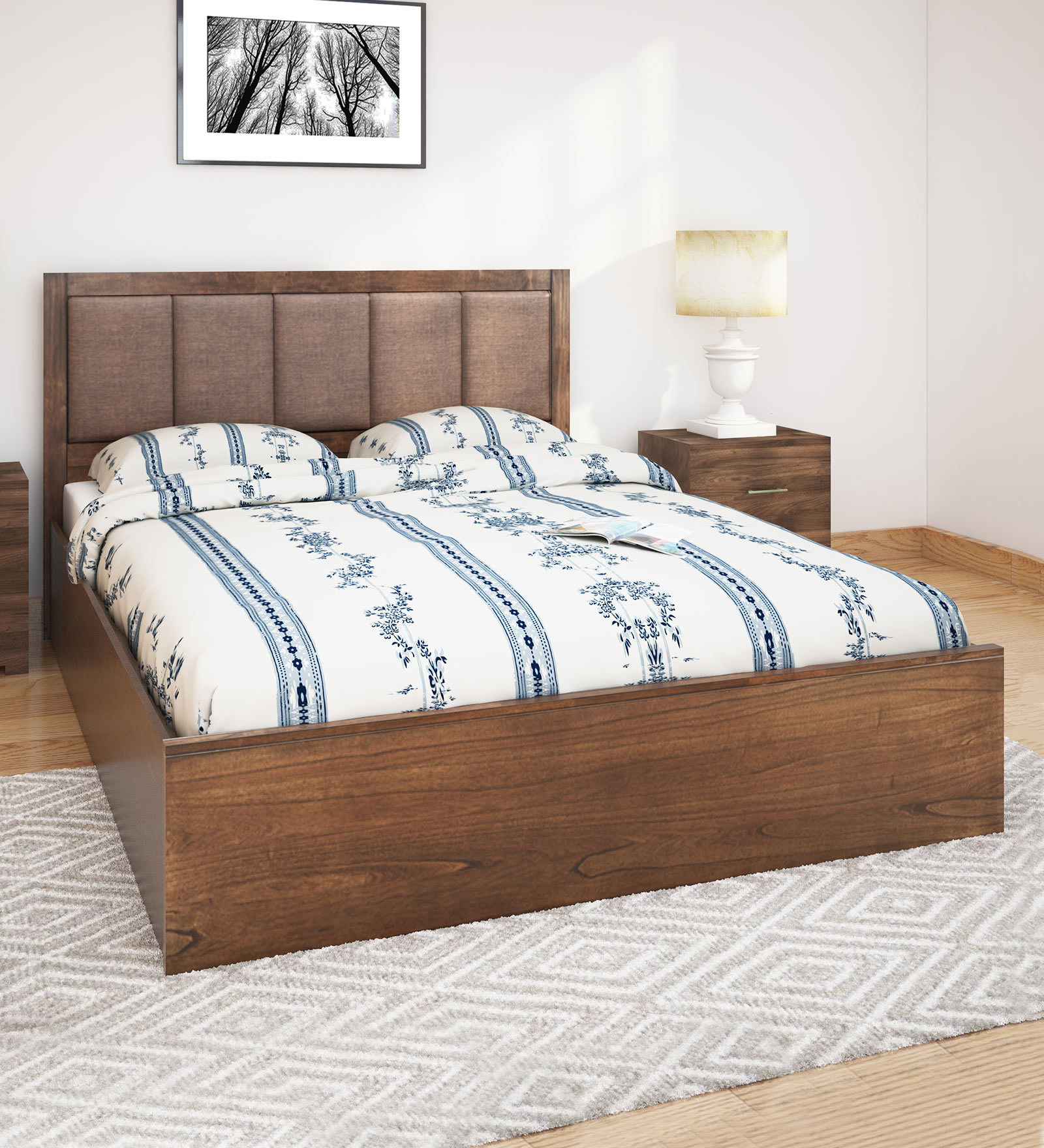 Buy Jefferson Queen Size Bed with Storage in Mindy Oak Finish at 55% ...