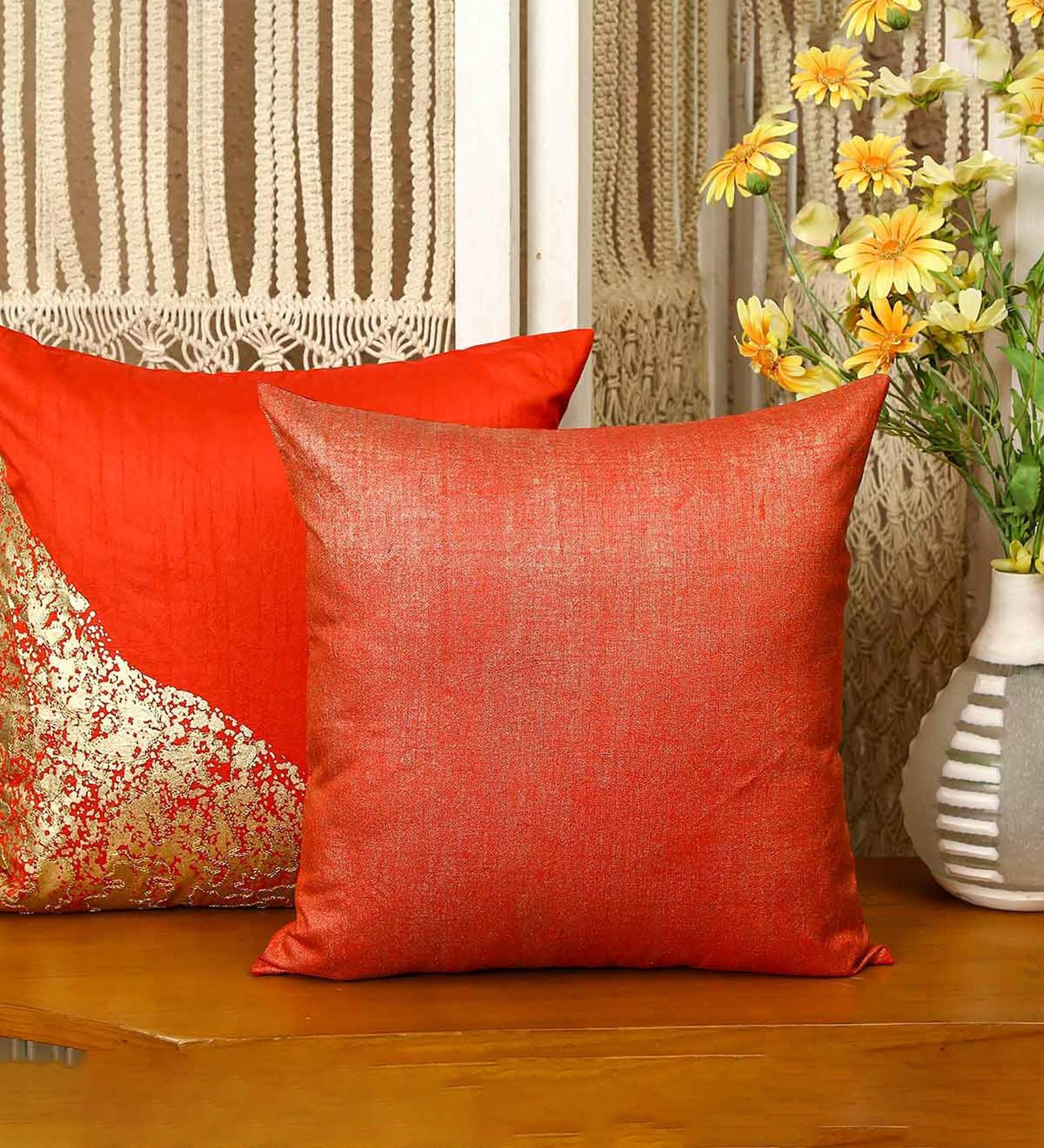 Buy Red Solid Cotton 20 x 20 Inches Cushion Cover at 1% OFF by Home4U ...
