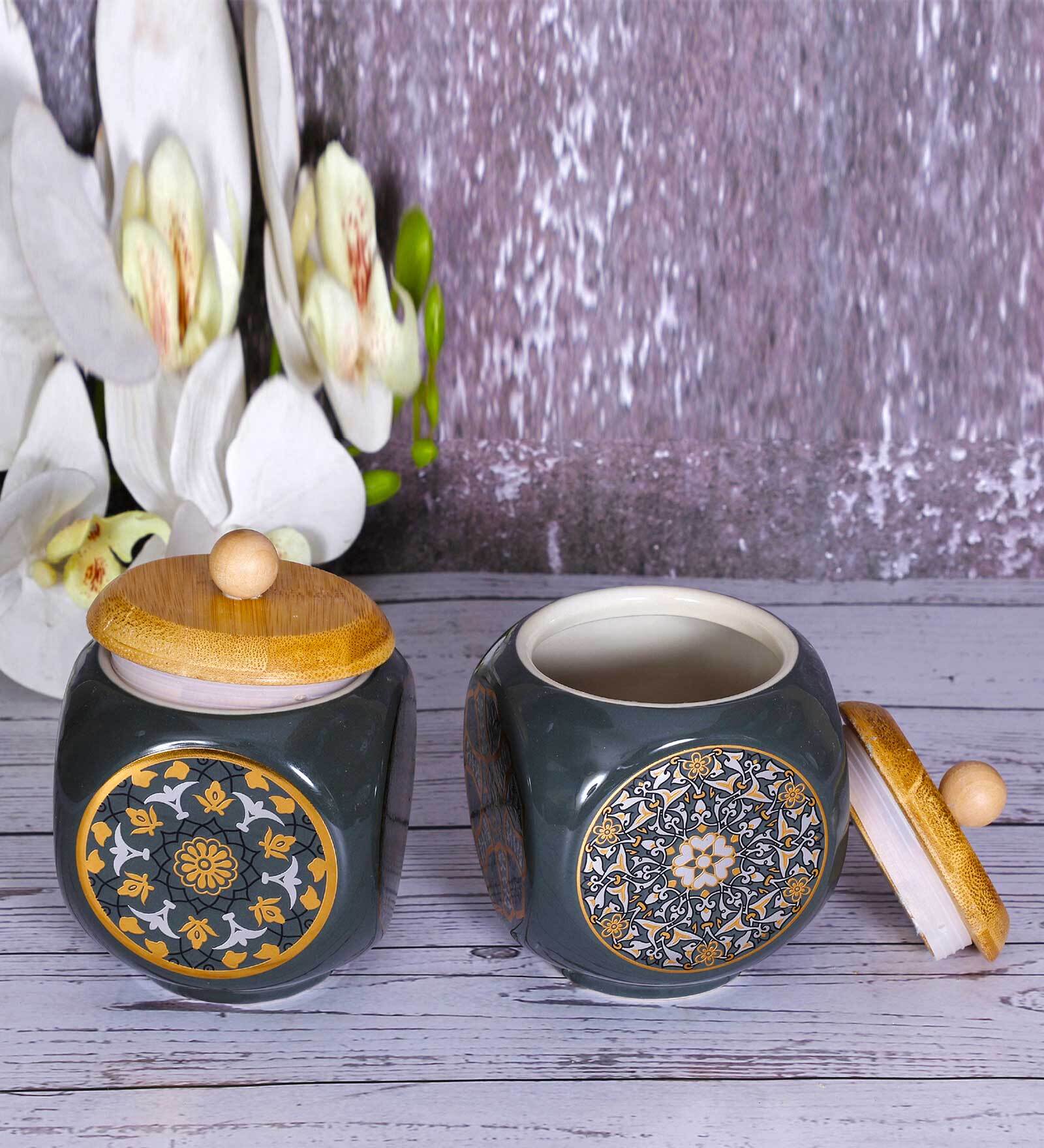 Buy Jere 350ml (Set of 1 ) Ceramic Designer Jar by White Ink D cor at ...