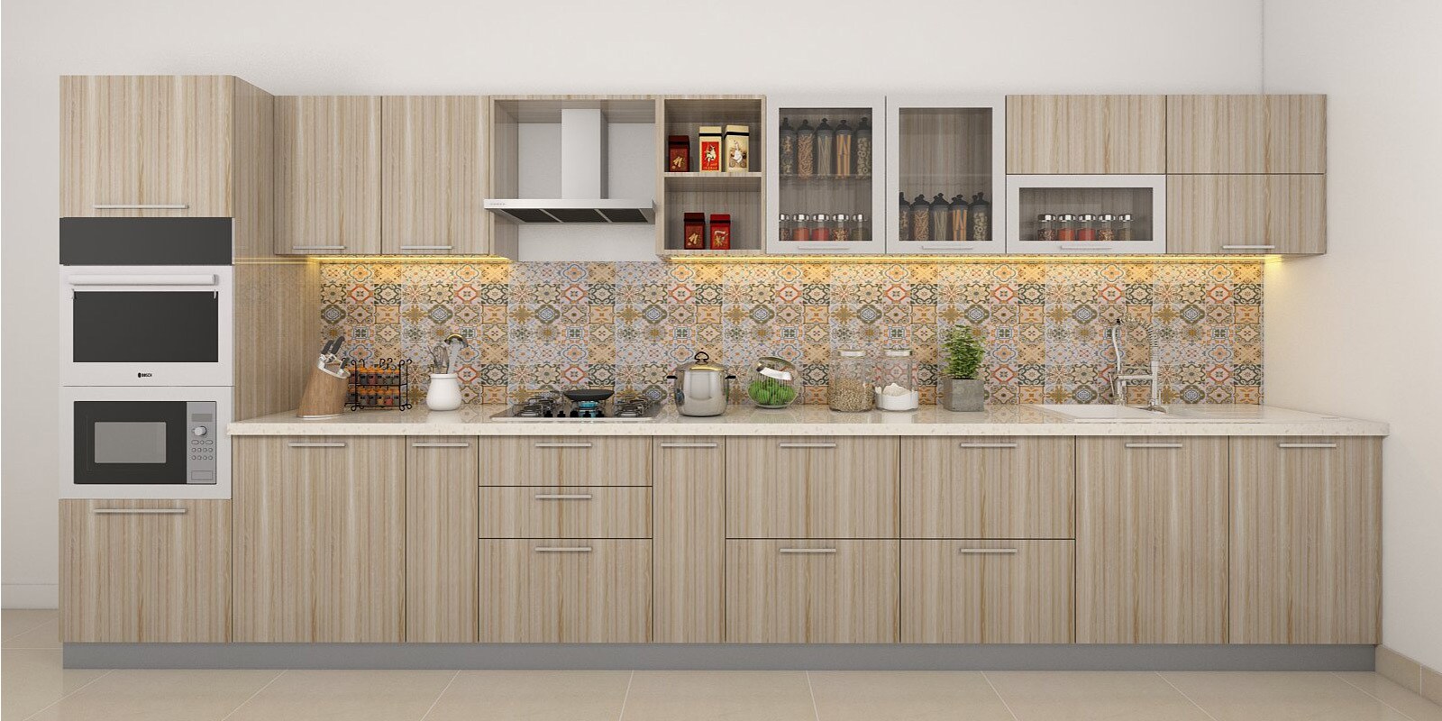 Buy Jeffrey Straight Modular Kitchen Designed in MDF at 15% OFF by ...