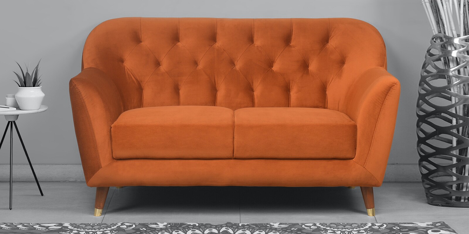 Buy Jennifer 2 Seater Sofa in Rust Colour at 69% OFF by @home | Pepperfry
