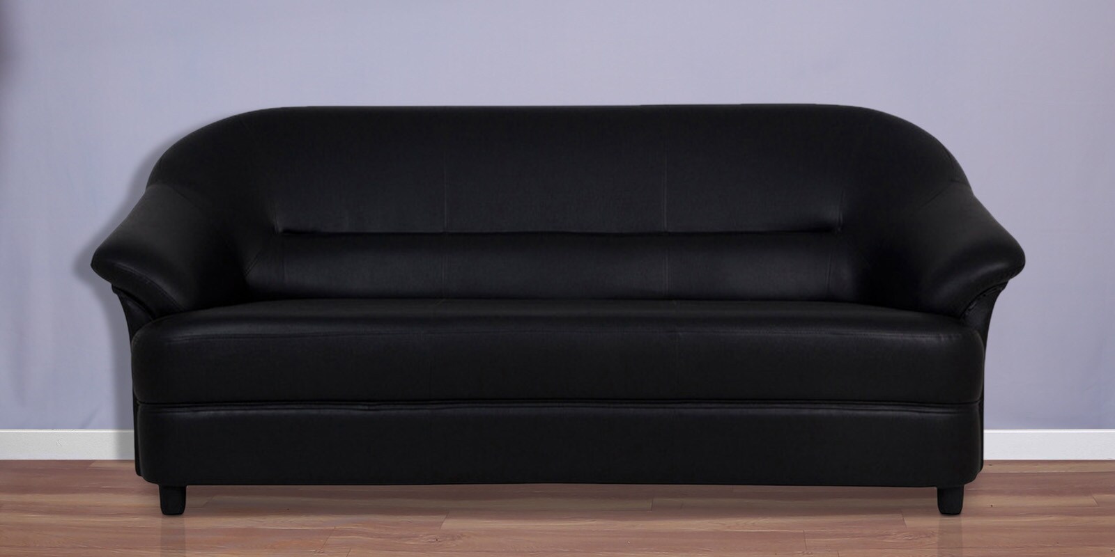 Buy Jennifer Three Seater Sofa in Black PVC by Urban Living Online - 3 ...