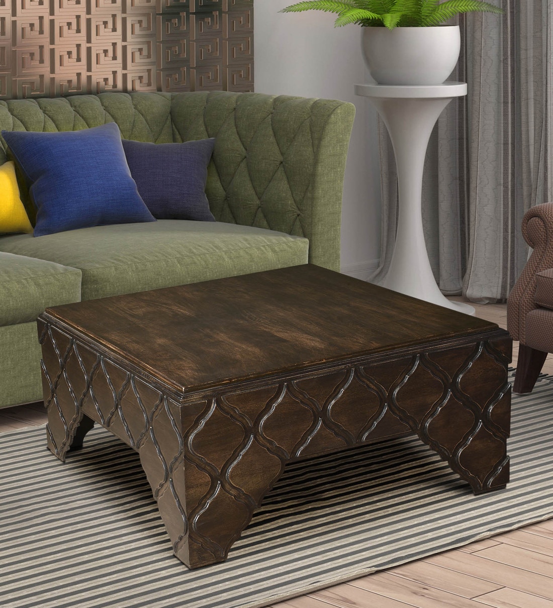 Buy Jharokha Solid Wood Center Table in Espresso Finish at 60% OFF by ...
