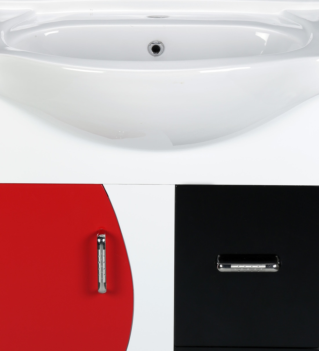 Buy PVC Floor Rested Bathroom Vanity in Black & Red by JJ Sanitaryware ...