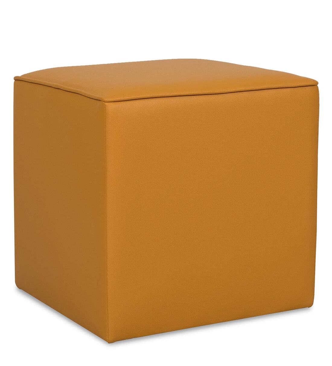 Buy Joan Leatherette Pouffe in Yellow Colour by Muebles Casa Online ...