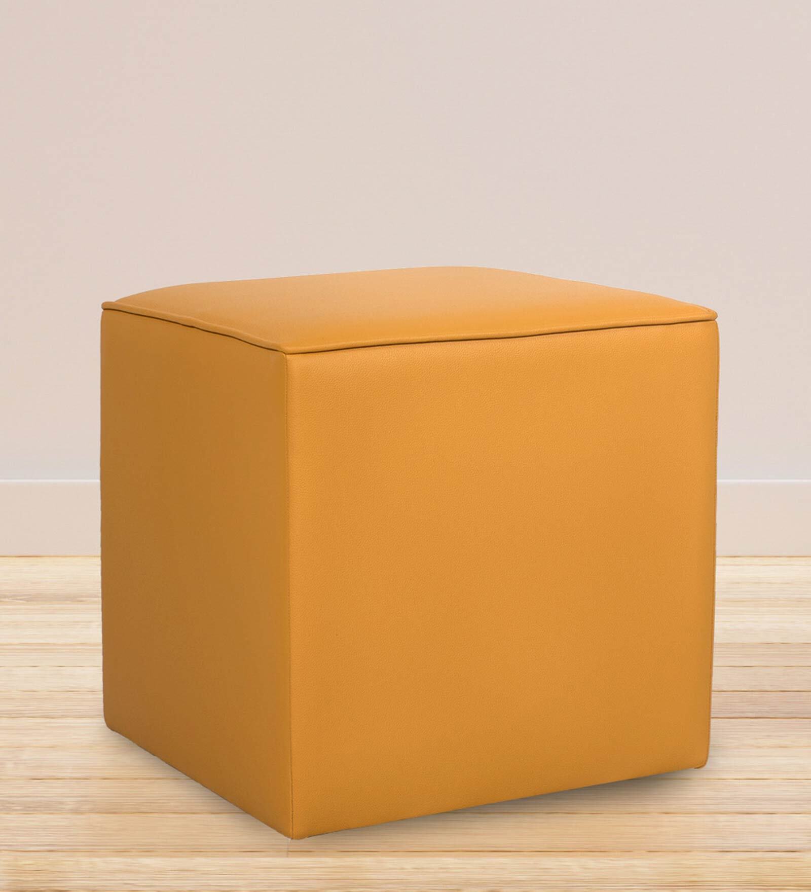 Buy Joan Leatherette Pouffe in Yellow Colour at 20% OFF by Muebles Casa ...