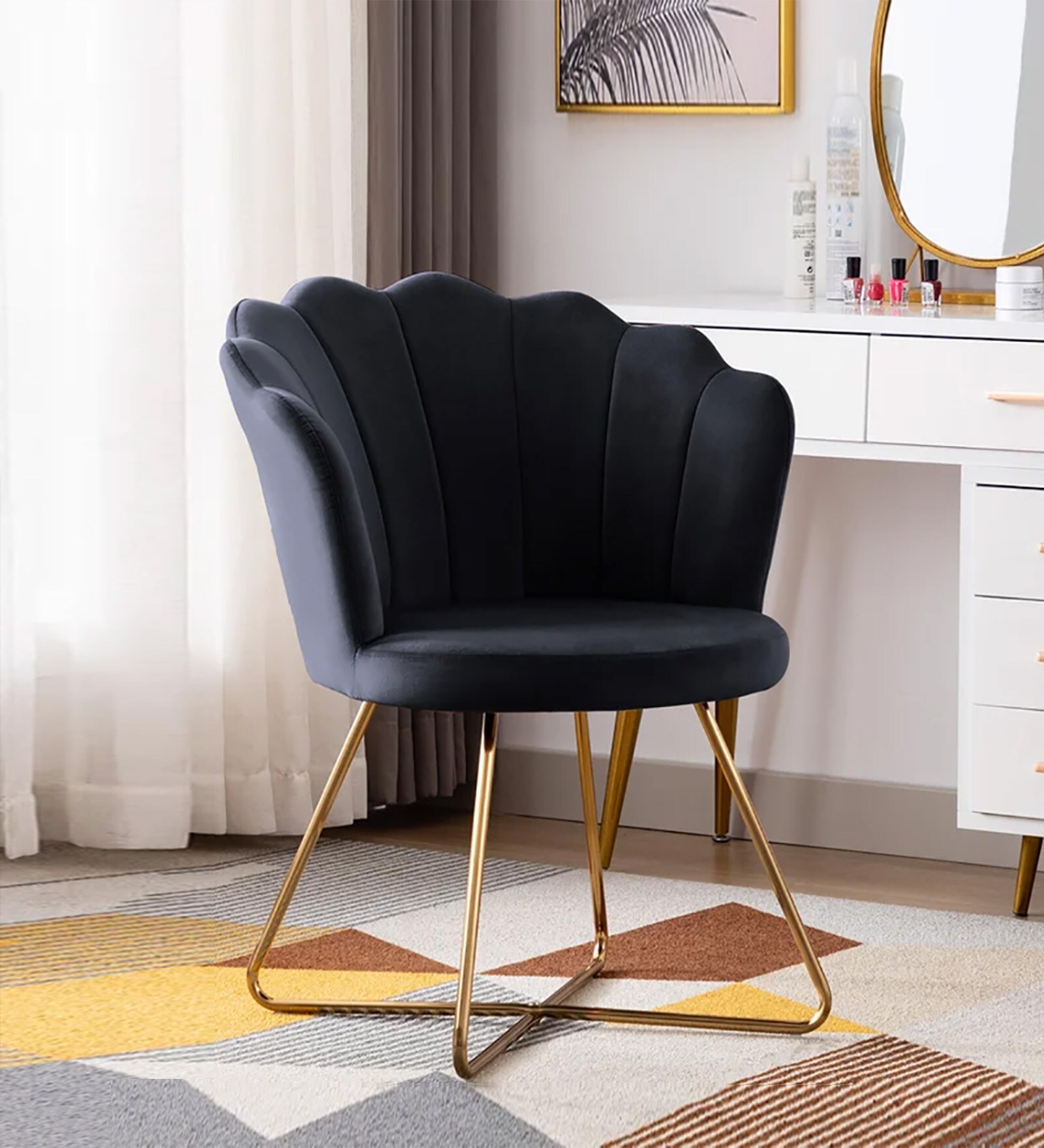Buy Jolo Velvet Low Back Lounge Chair In Blue Colour at 33% OFF by ...
