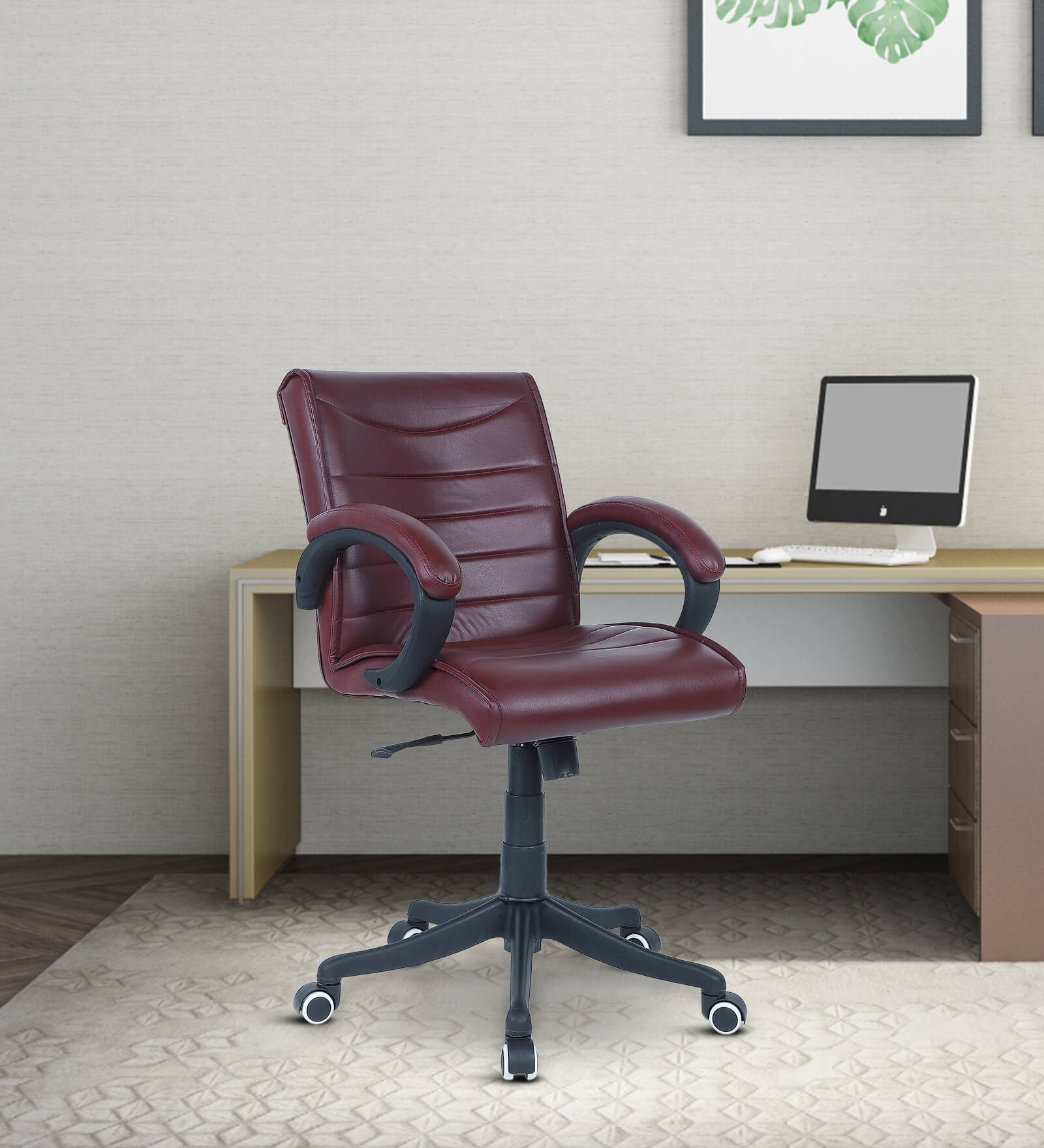 Buy Joorrdonn Mid Back Executive Chair In Maroon Colour at 49% OFF by ...
