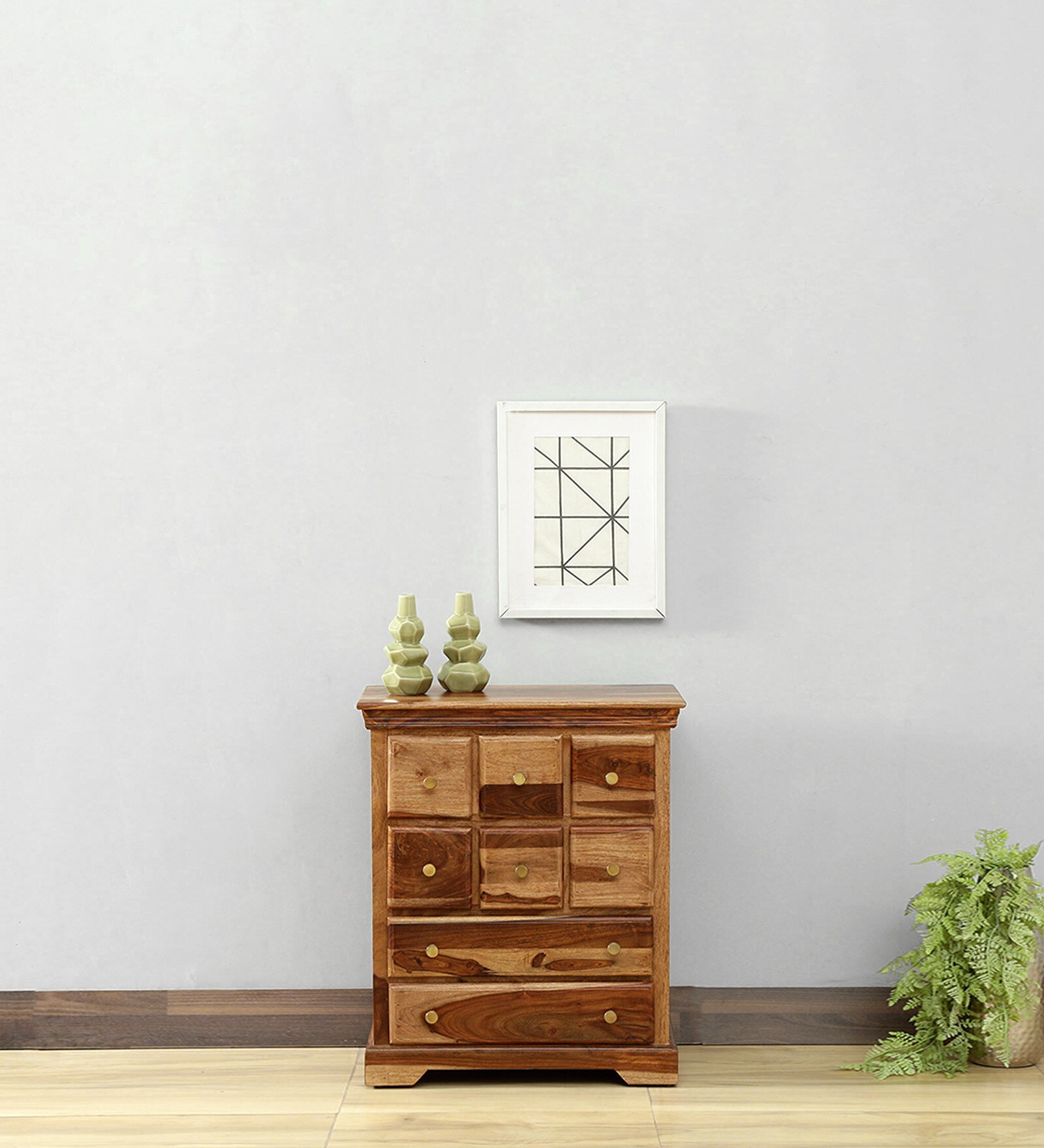 Buy Prague Sheesham Wood Chest Of Drawers In Rustic Teak Finish at 1% ...