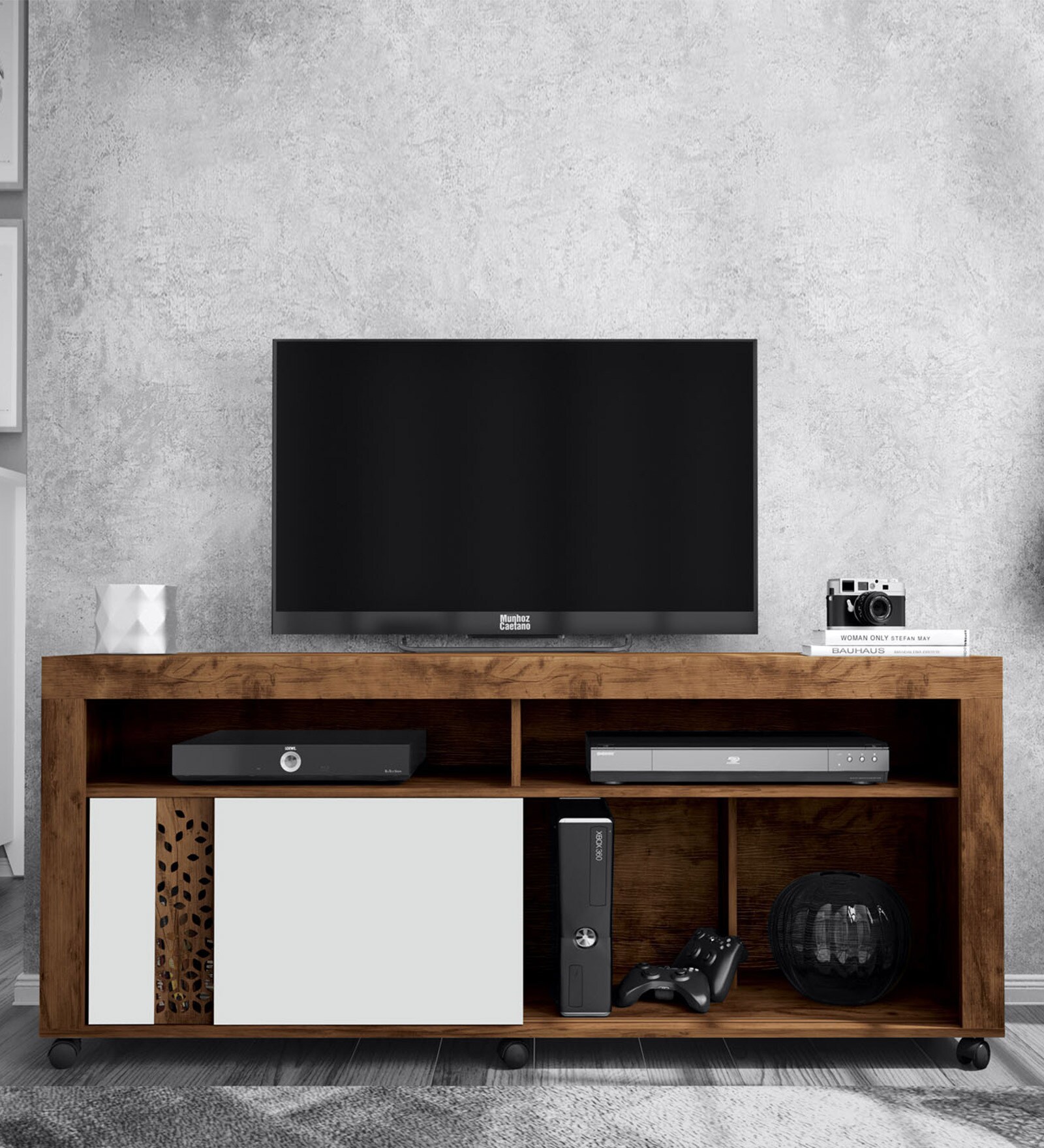 Buy JOY TV Unit in Jatoba & White Finish at 26% OFF by Colibri | Pepperfry