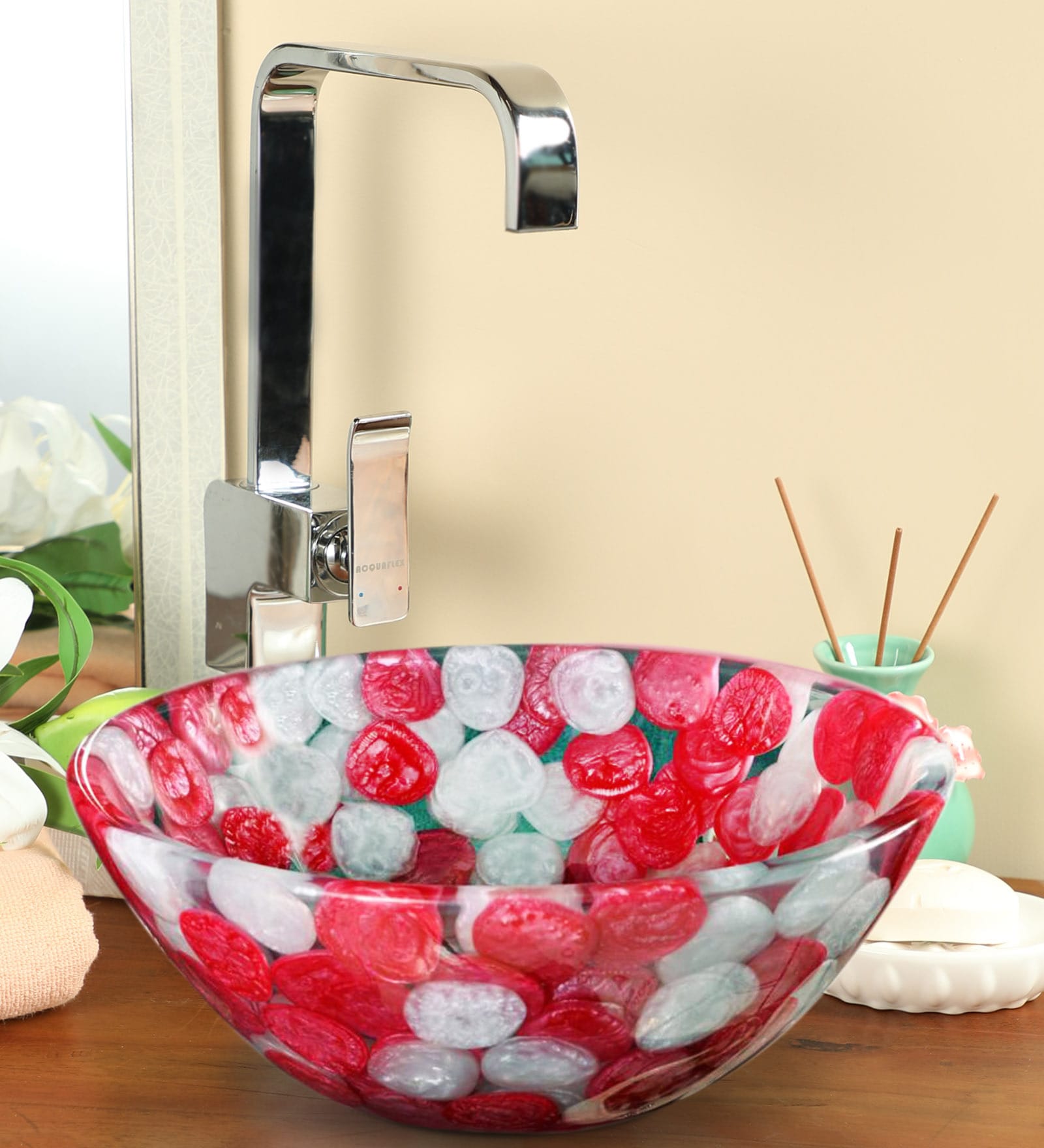 Buy Joyo Cera Pink & White Resin Wash Basin with Stand,Extantion Body ...