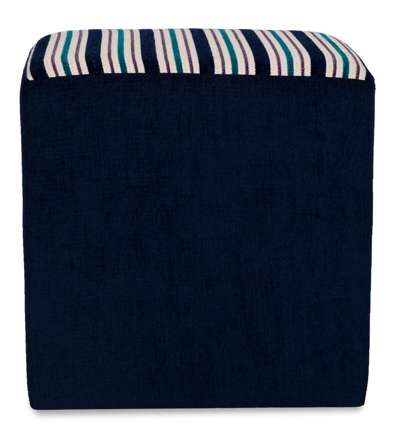 Buy Joan Fabric Pouffe in Blue Colour & Stripes by Muebles Casa Online ...