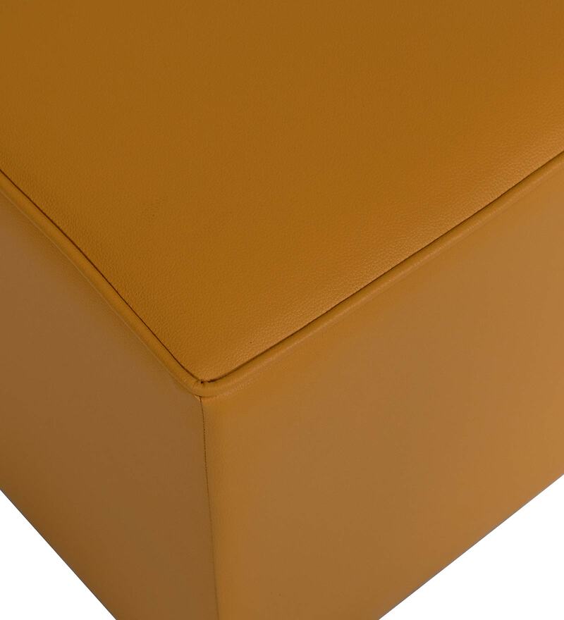 Buy Joan Leatherette Pouffe in Yellow Colour by Muebles Casa Online ...