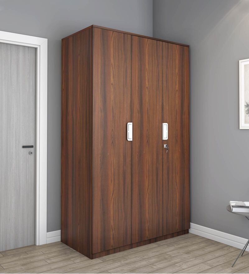 Buy Joyce 3 Door Wardrobe in Classic Walnut Finish by @home Online - 3 ...