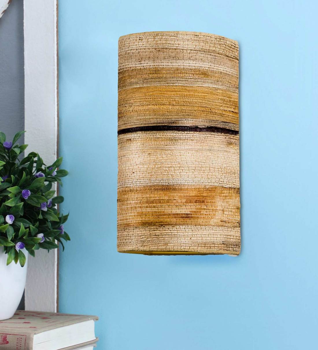 Buy Tower Bark Gold Bark Banana Paper Wall Light by Oorjaa at 15% OFF ...