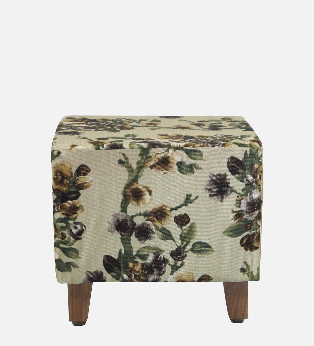 Buy Sisak Fabric Foot Stool in With Biege Floral Print by Woodsworth ...