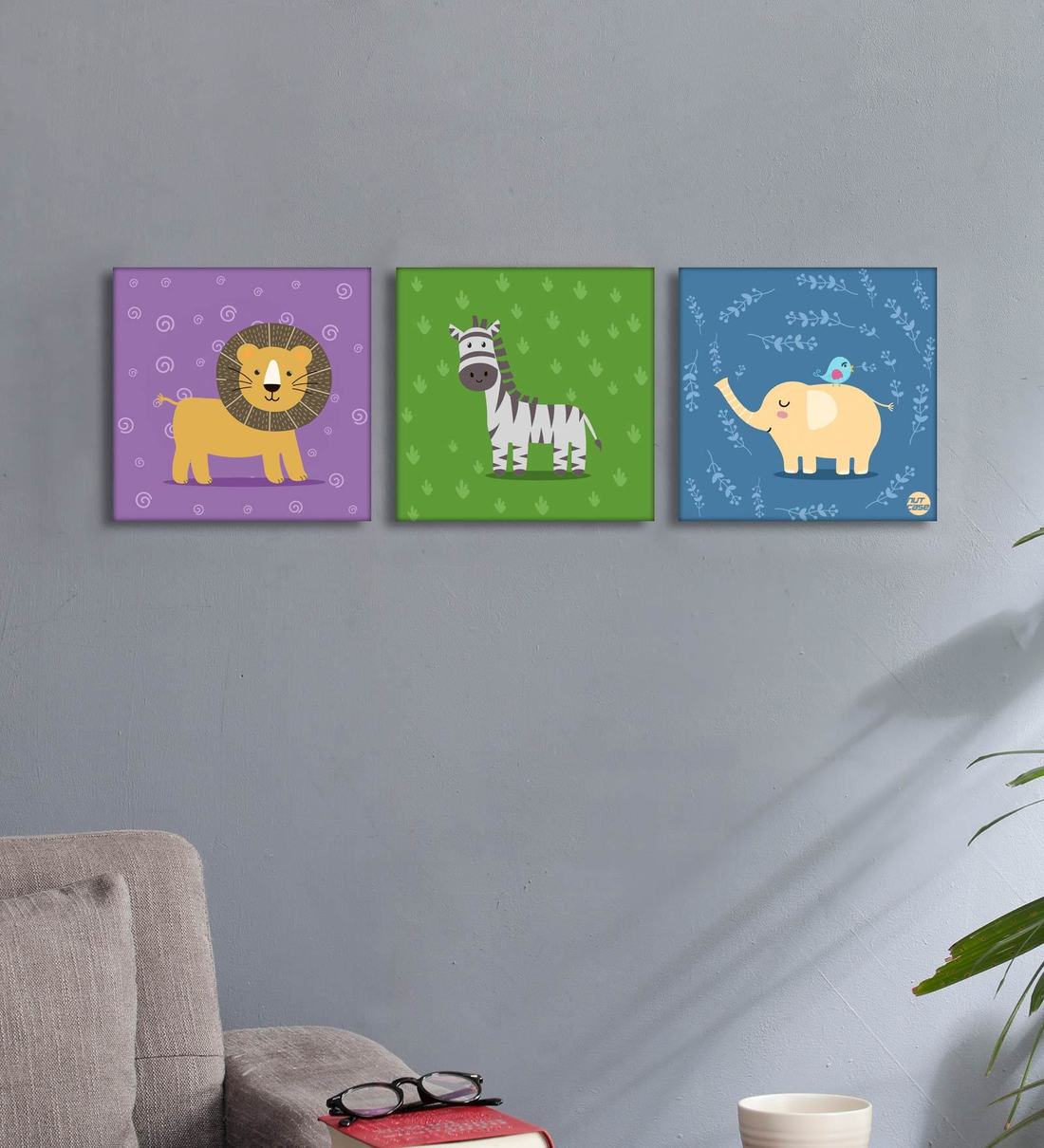 Buy Jungle Cute Animals Digital Painting Wall Art by Nutcase Online ...