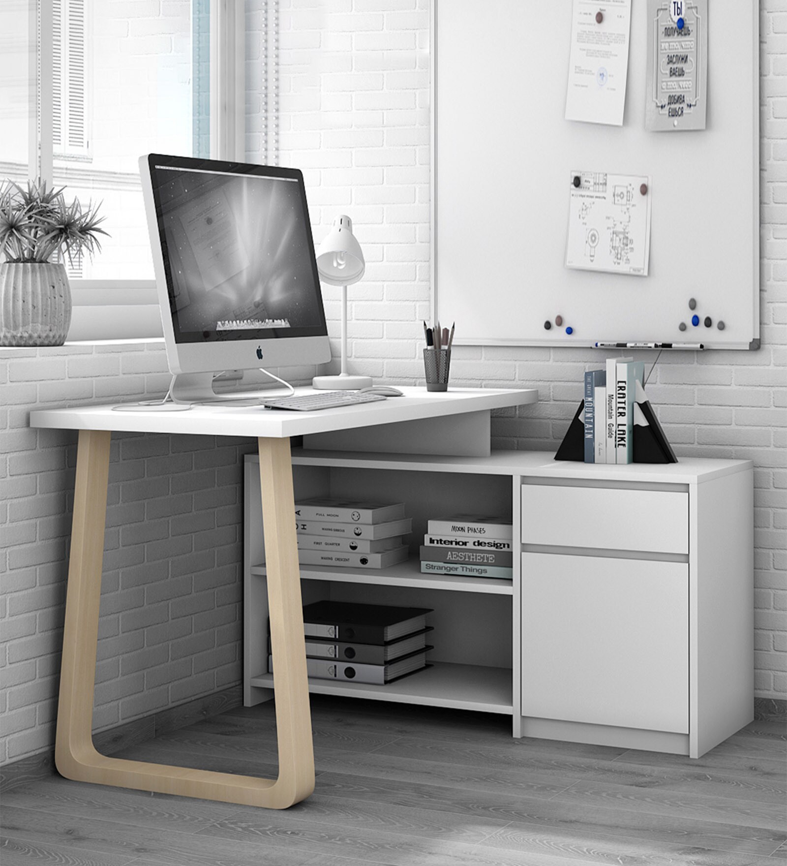 Buy Juda Writing Table in Matte Frosty White Finish Online ...