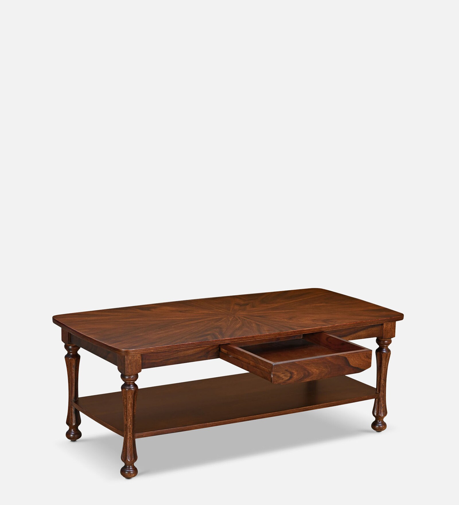 Buy Juliet Solid Wood Center Table With Drawer & Shelf Storage In Light ...