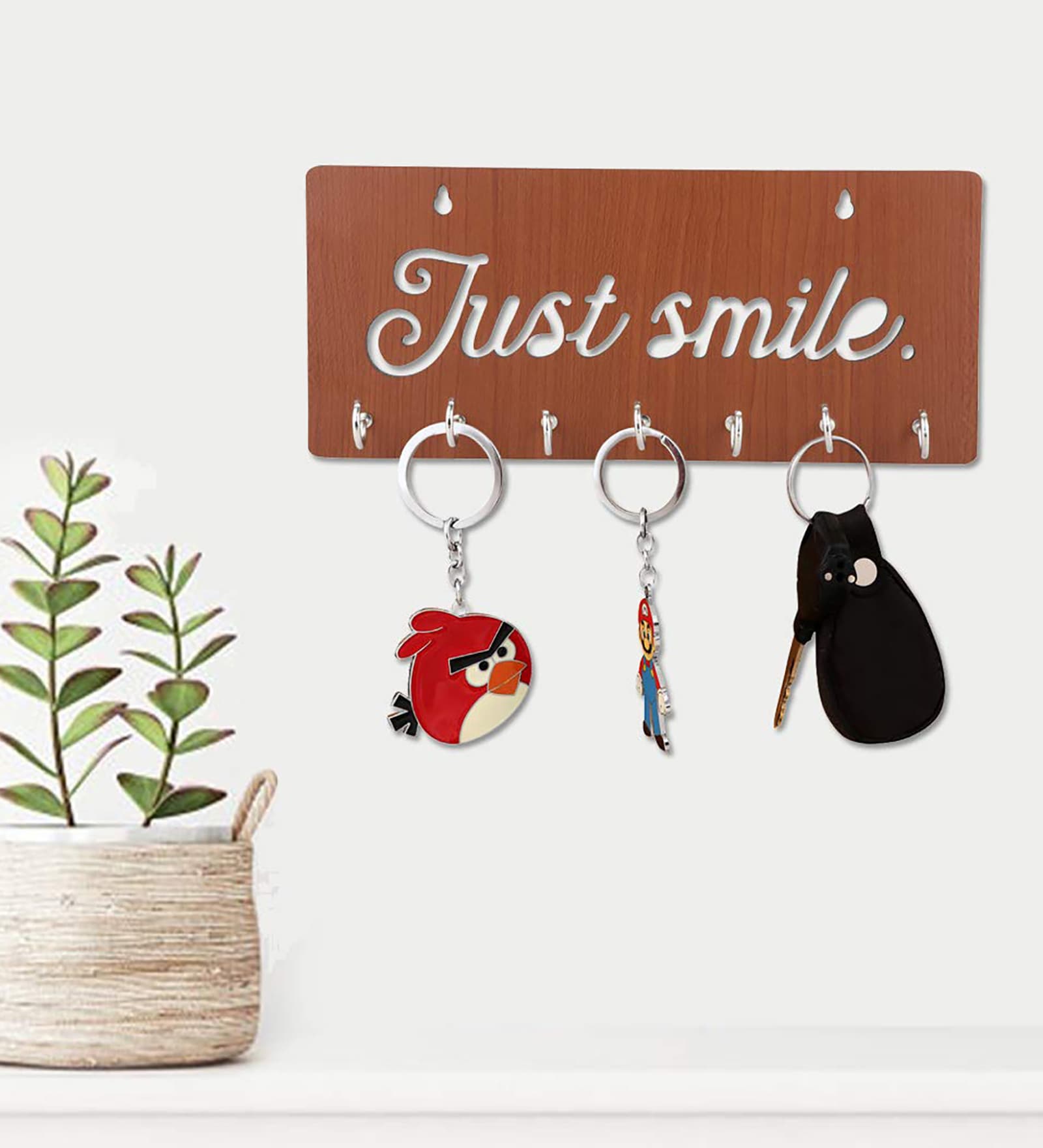 Buy Just Smile Brown Engineered Wood 7 Hooks Key Holder at 38% OFF by ...