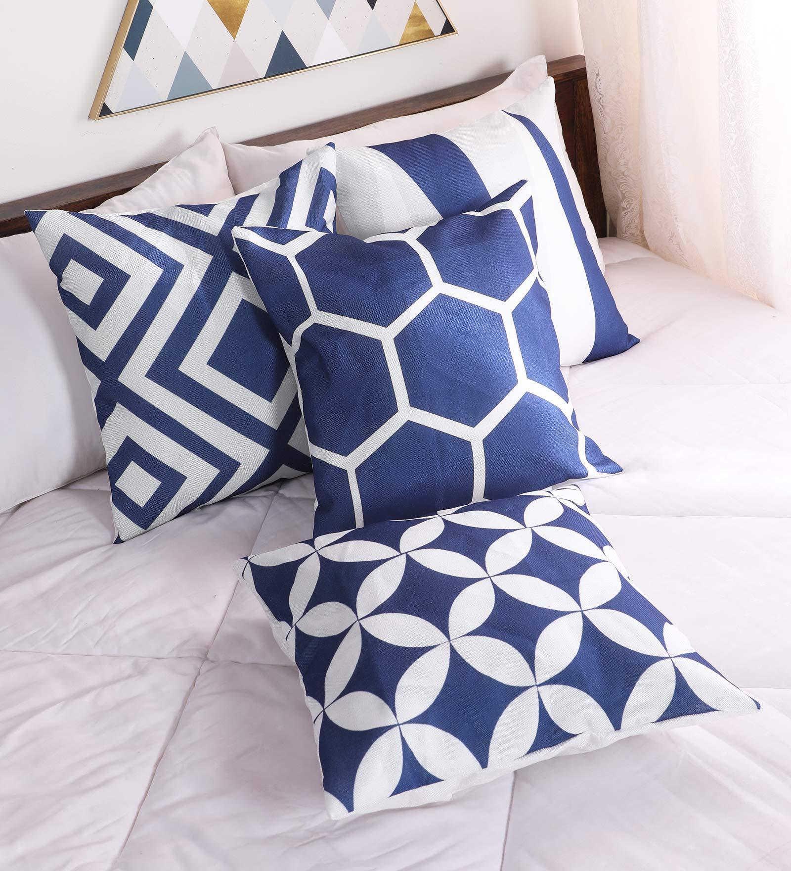 Buy Jute Geometric Pattern 12x12 Inch Cushion Covers (Set Of 4) at 14% ...