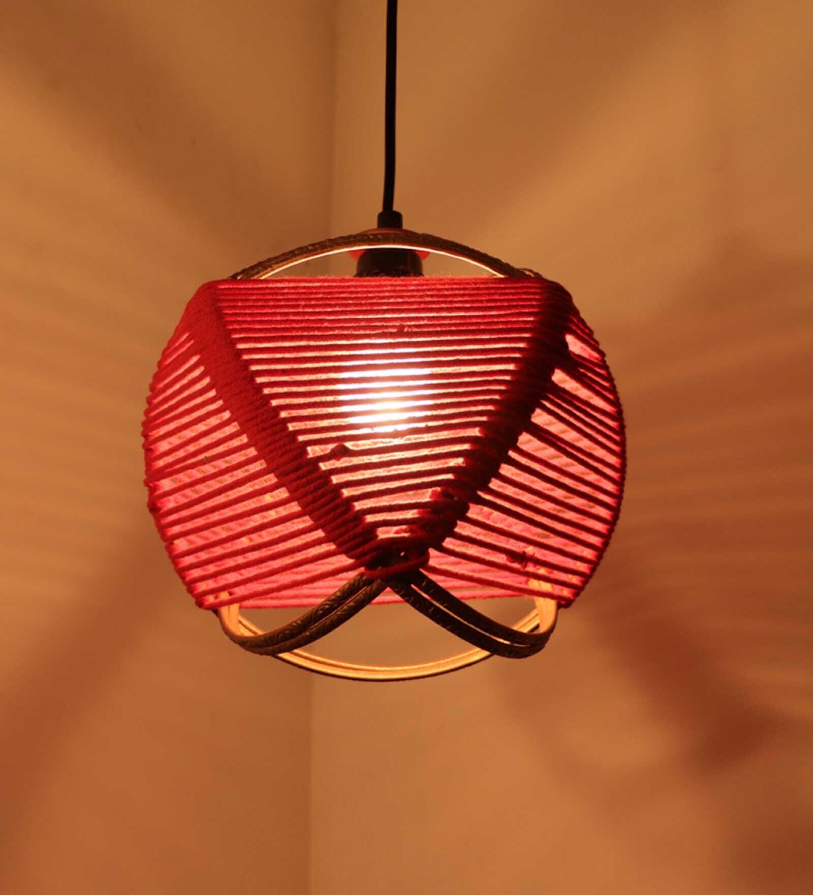 Buy Jute Goblet Pendant Metal and Jute Globe Hanging Lamp at 52% OFF by ...